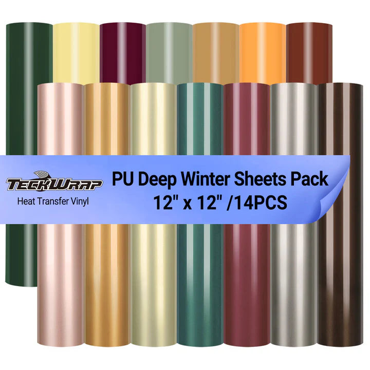 PU Deep Winter HTV Sheets Pack (14 PCS) – TeckWrap Craft Europe