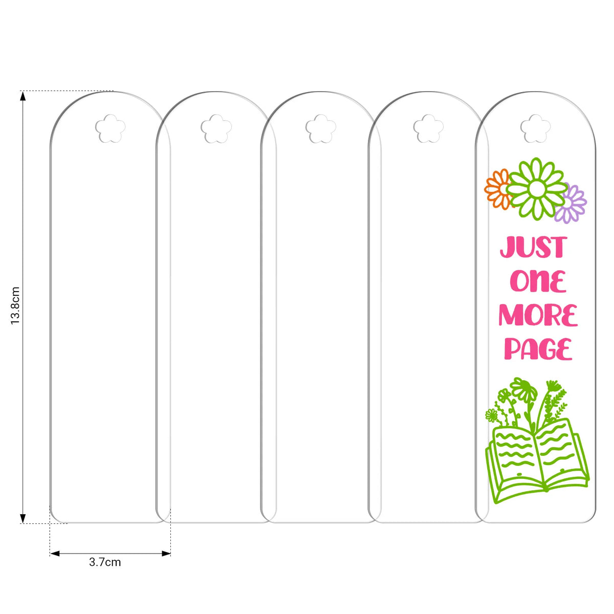 Clear and glitter Acrylic Bookmark craft blanks 5 in a pack – TeckWrap ...