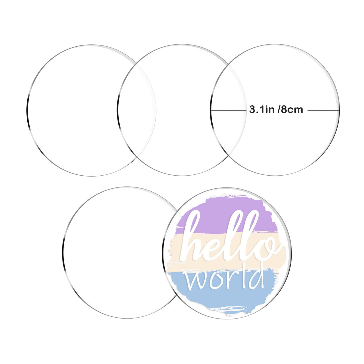 Acrylic Round & Hexagon Discs of 5 pieces – TeckWrap Craft Europe